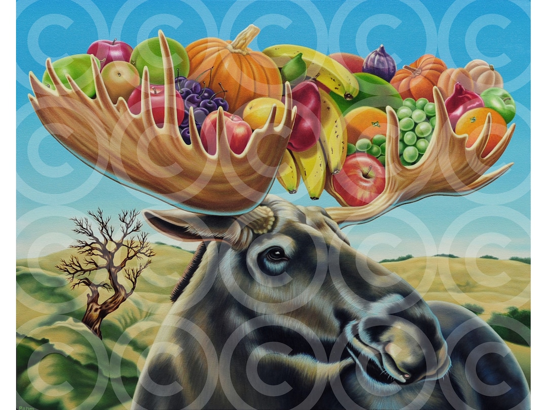 Hoarding Fruit Original Oil Painting on Stretched Canvas With Wooden ...