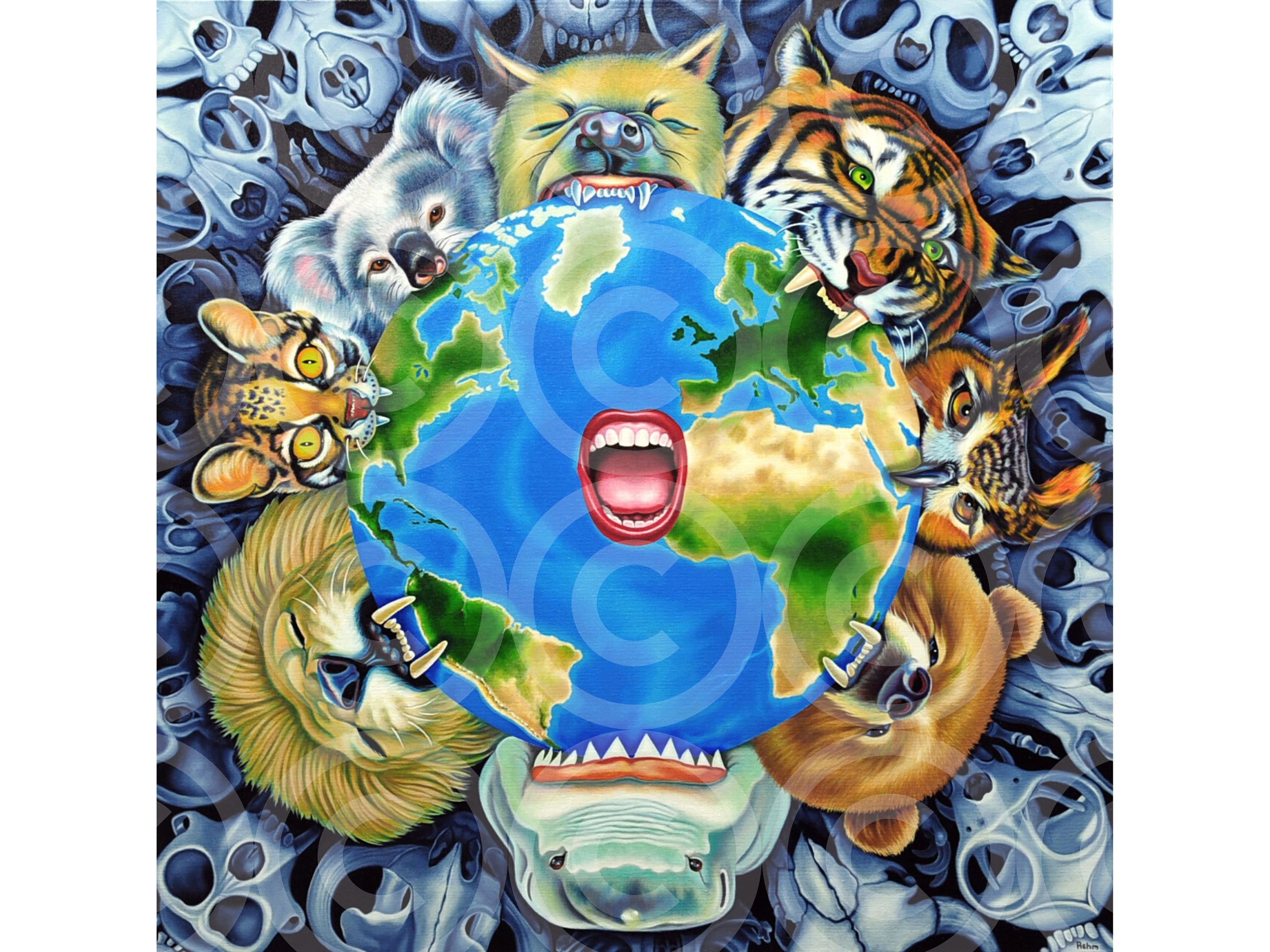 World Hunger Original Oil Painting on Stretched Canvas With Wooden ...