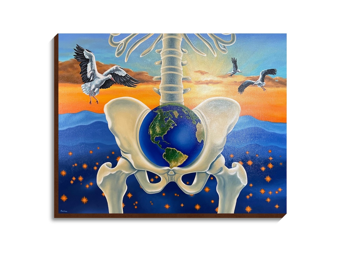 Abortion of the Earth Original Oil Painting, Animal Surrealism Wall Art ...