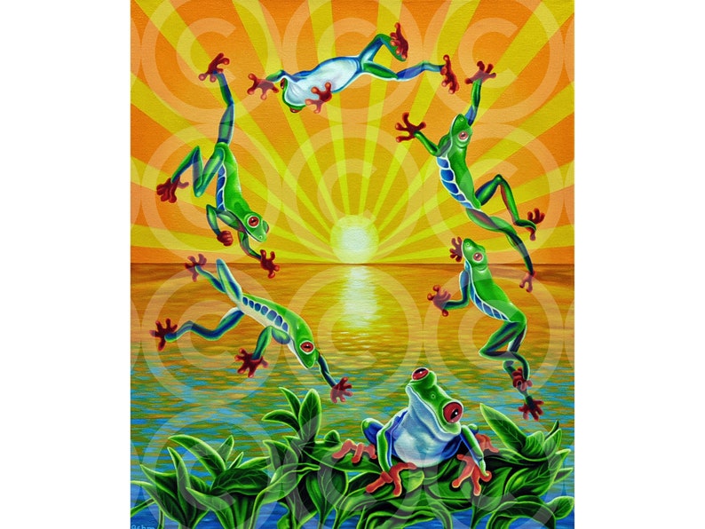 Solar Leap Frog Original Oil Painting on Stretched Canvas With - Etsy