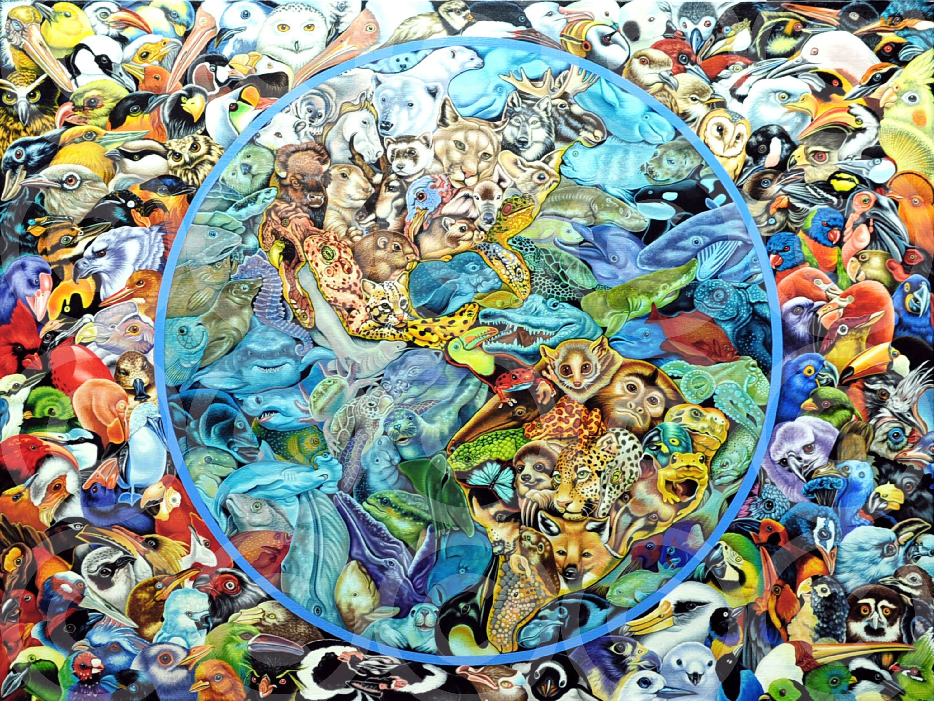 Endangered Species Original Oil Painting, Animal Surrealism Wall Art ...