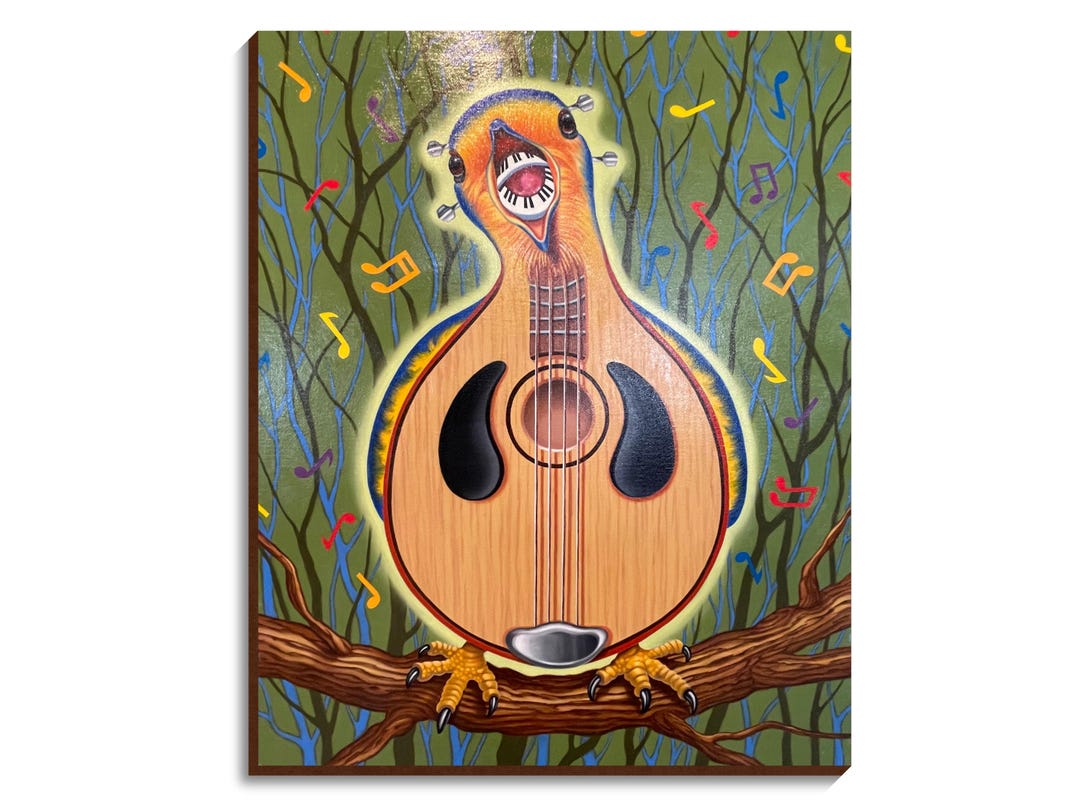 Singing Mandy Original Oil Painting, Animal Surrealism Wall Art, One of ...