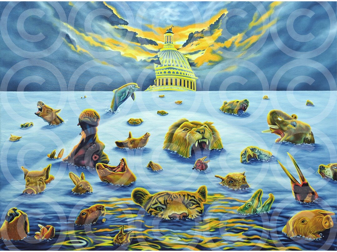 We're Drowning Original Oil Painting on Stretched Canvas - Etsy