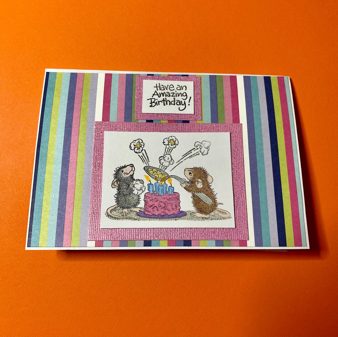 Gorgeous House Mouse Birthday Card - Etsy