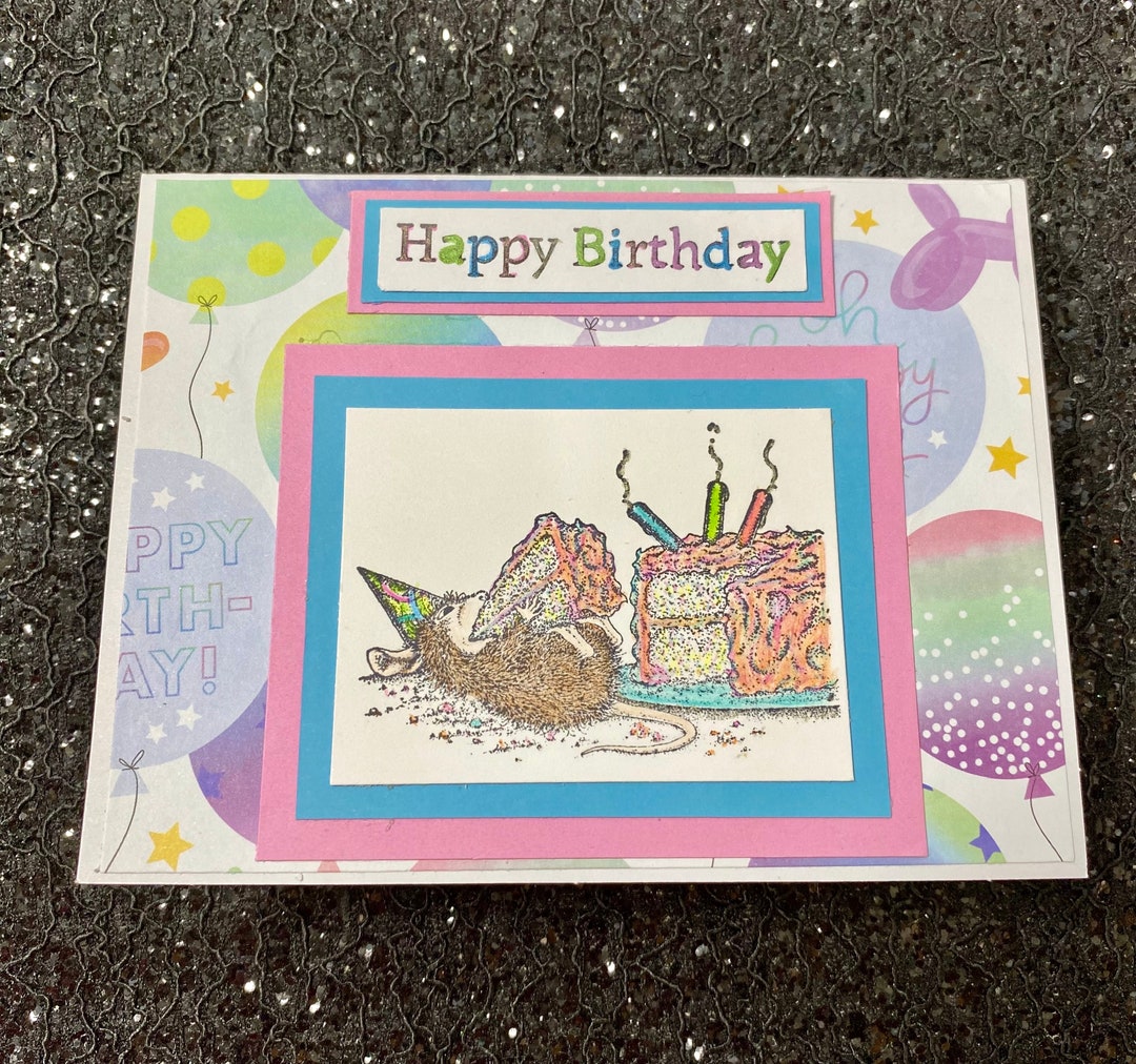 Beautiful House Mouse Birthday Card - Etsy