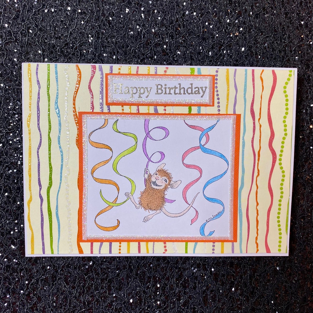 Beautiful House Mouse Birthday Card - Etsy