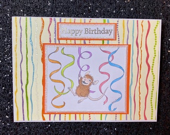 House Mouse Birthday Card Have a Mice Birthday Cupcake Card - Etsy
