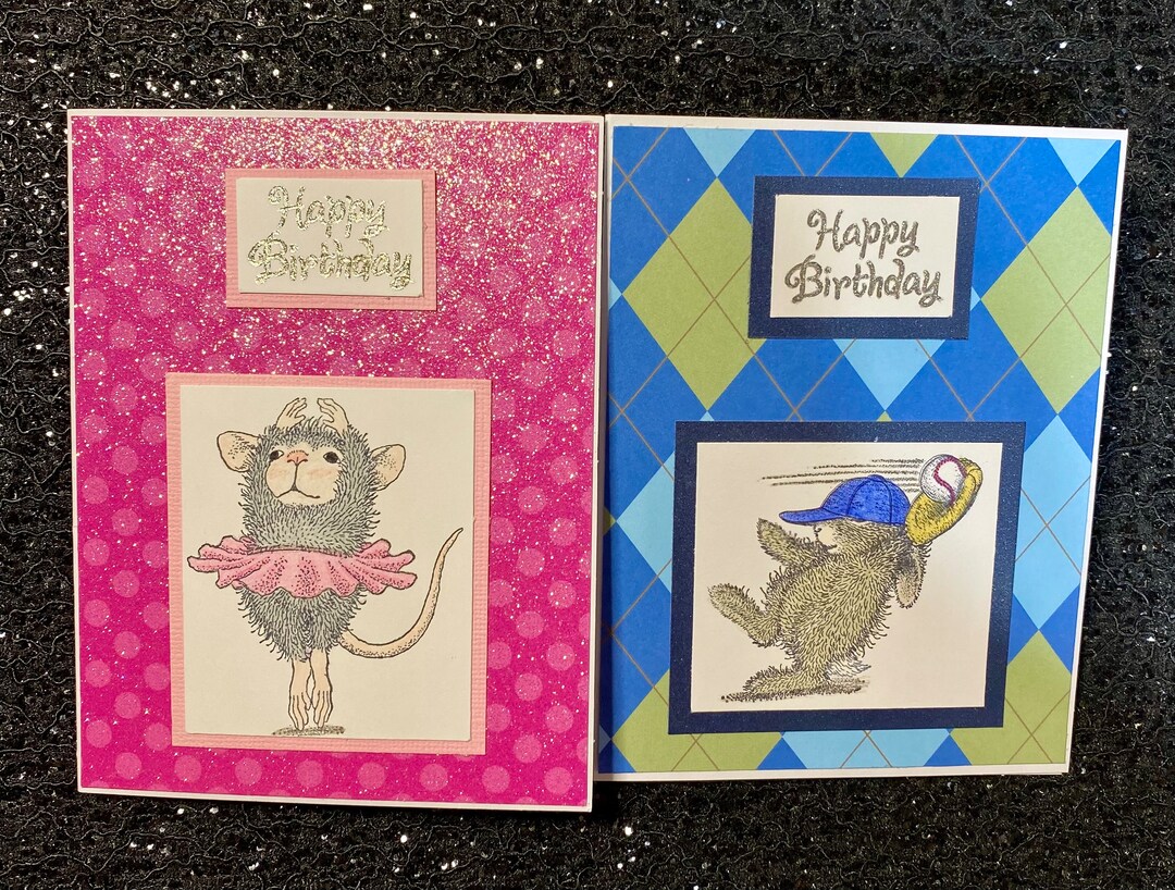 Handmade Happy Birthday Happy Hoppers House Mouse Card - Etsy