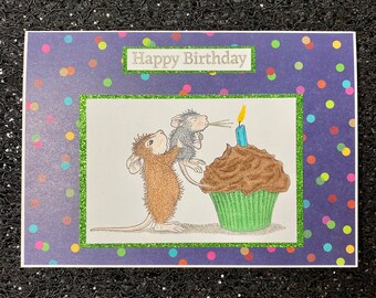 House Mouse Birthday Card Have a Mice Birthday Cupcake Card - Etsy