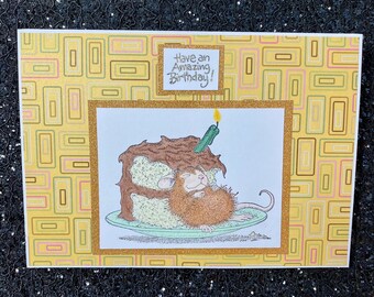House Mouse Birthday Card Have a Mice Birthday Cupcake Card - Etsy