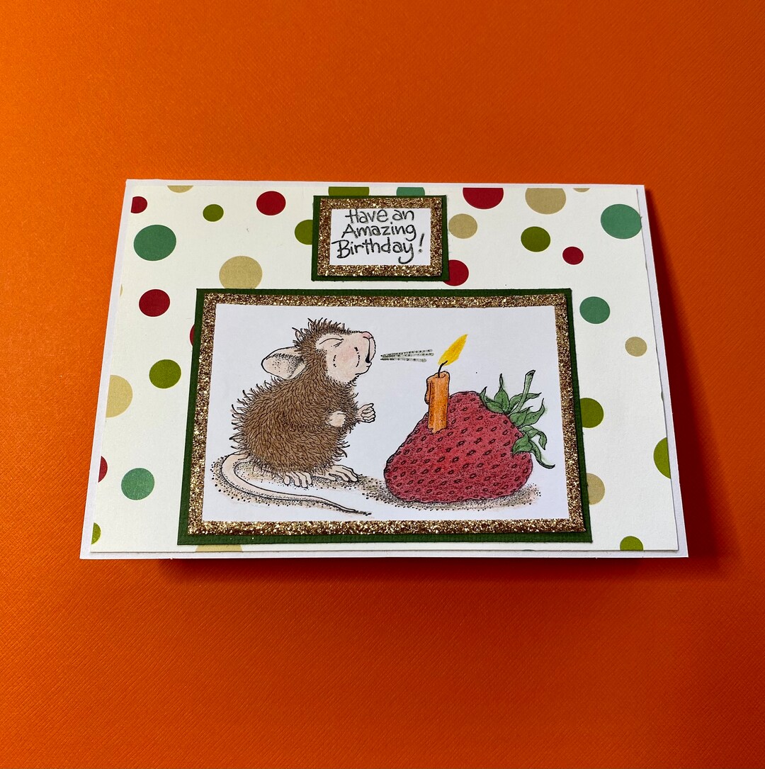 Gorgeous House Mouse Birthday Card - Etsy