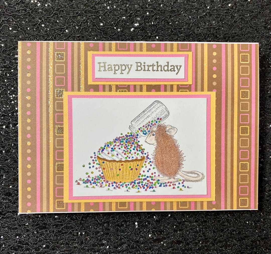 Beautiful House Mouse Birthday Card - Etsy