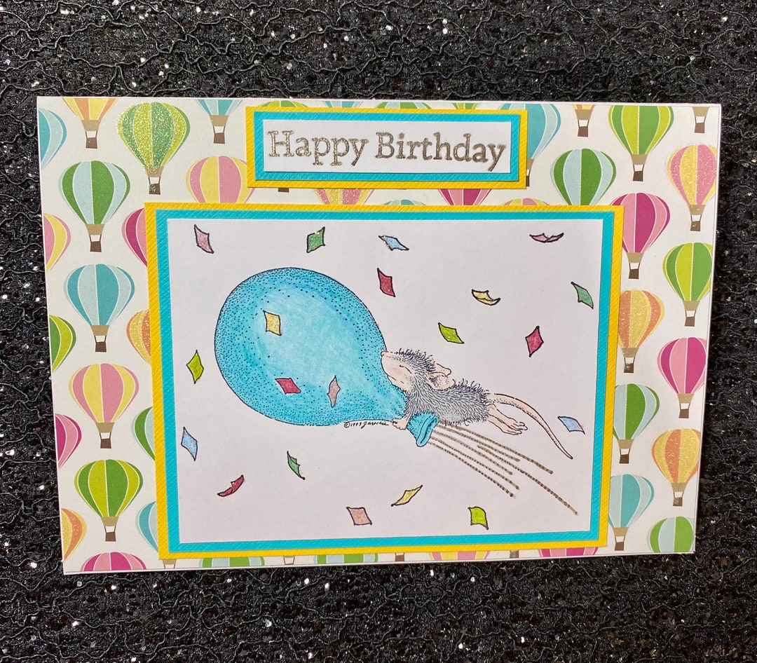 Beautiful House Mouse Birthday Card - Etsy