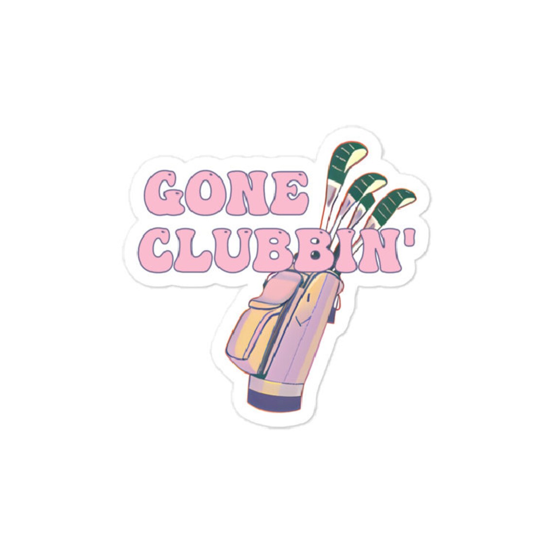 Gone Clubbin' Golf Sticker | Golf Club Sticker | Trendy Retro Pastel ...
