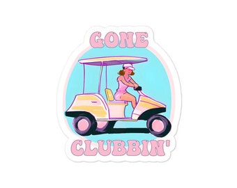 Gone Clubbin' Golf Sticker | Golf Club Sticker | Trendy Retro Pastel ...