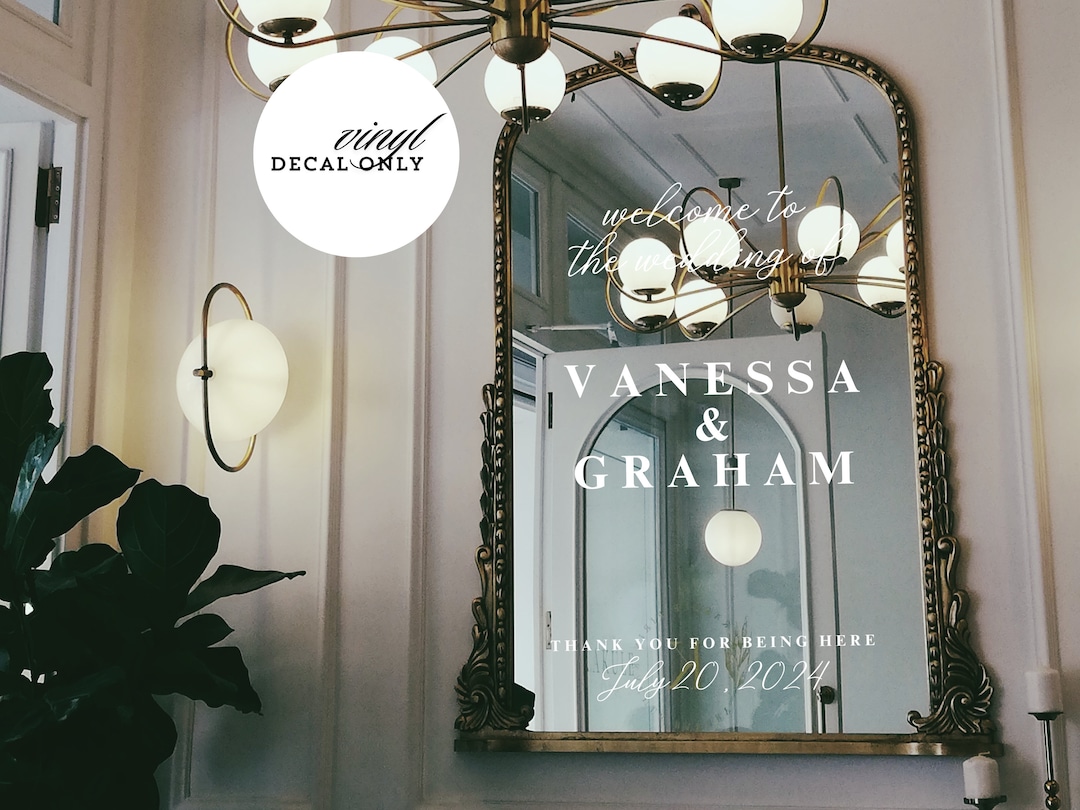 Vinyl Mirror Decal, Wedding Mirror Sticker, Custom Mirror, Diy Wedding ...