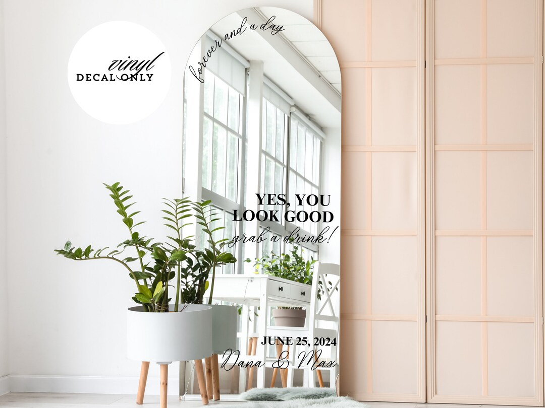 Vinyl Mirror Decal, Wedding Mirror Sticker, Custom Mirror, Diy Wedding ...