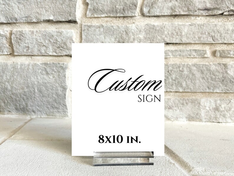 Custom 8x10 Sign, Personalized Design, Modern Decor, Clear, Minimal ...