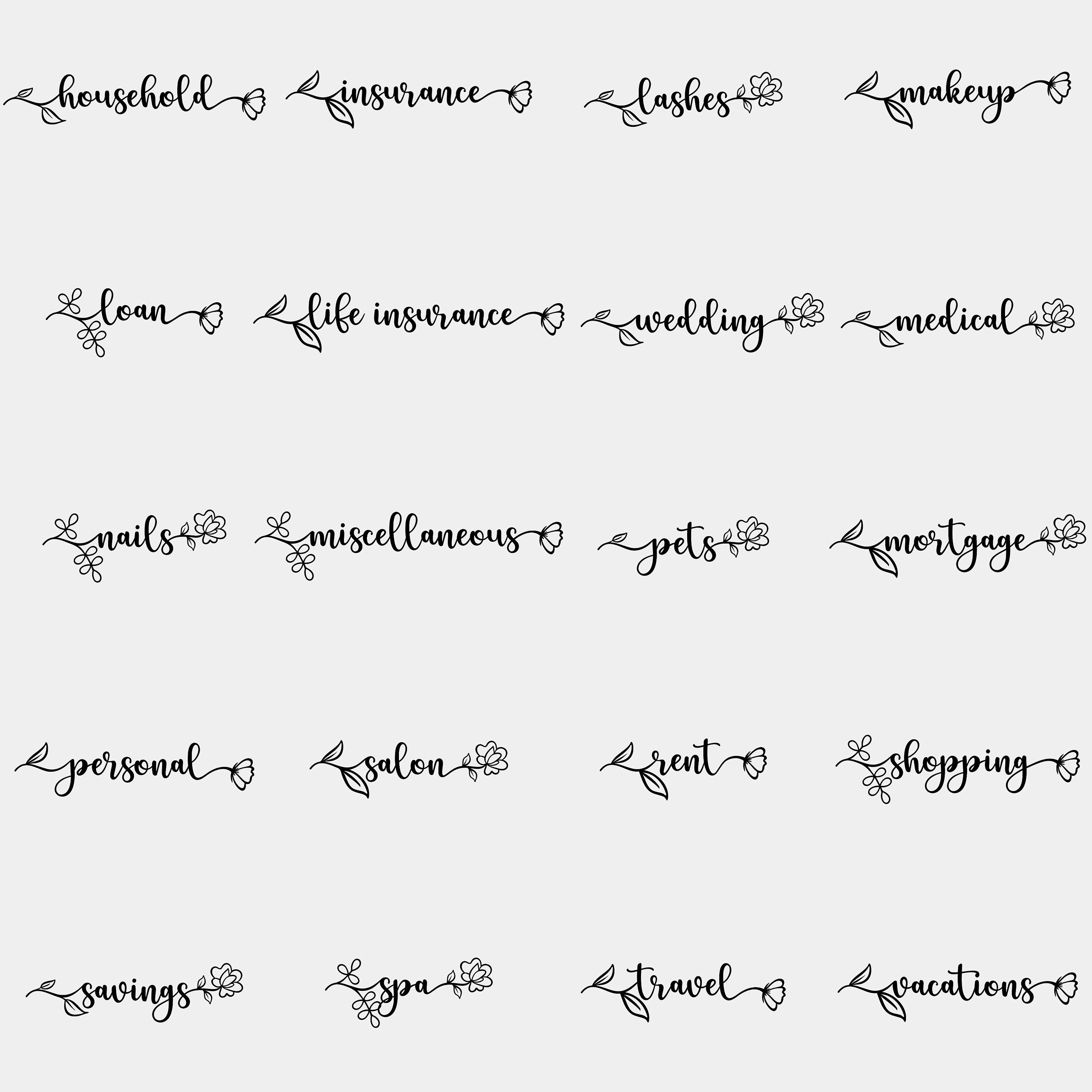 Cash Envelope Labels Svg Budget Binder Svg Cash Budgeting Png Cash ...