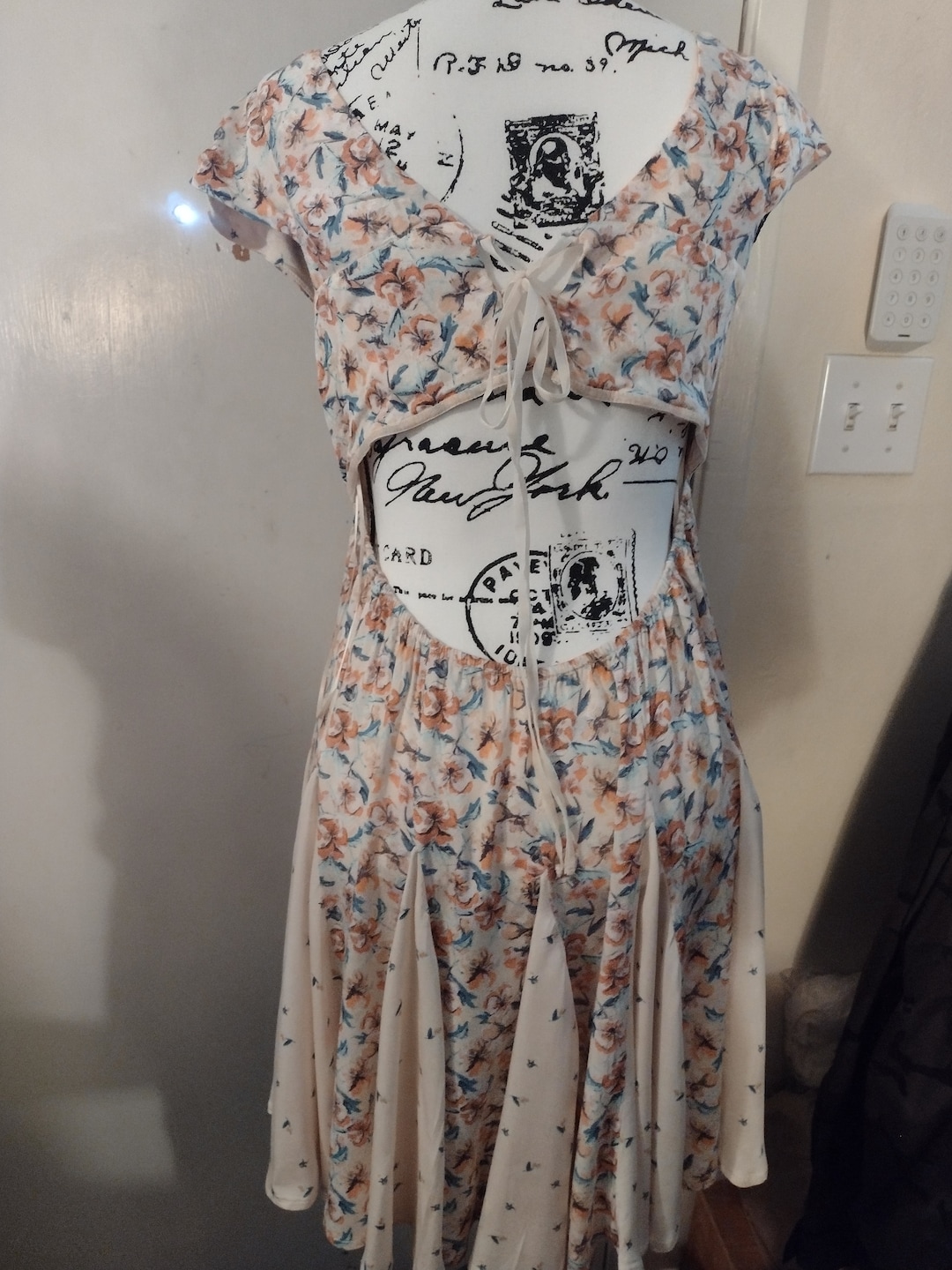 Free People Knit Sundress With Cut-out Back in Floral Contrasting ...