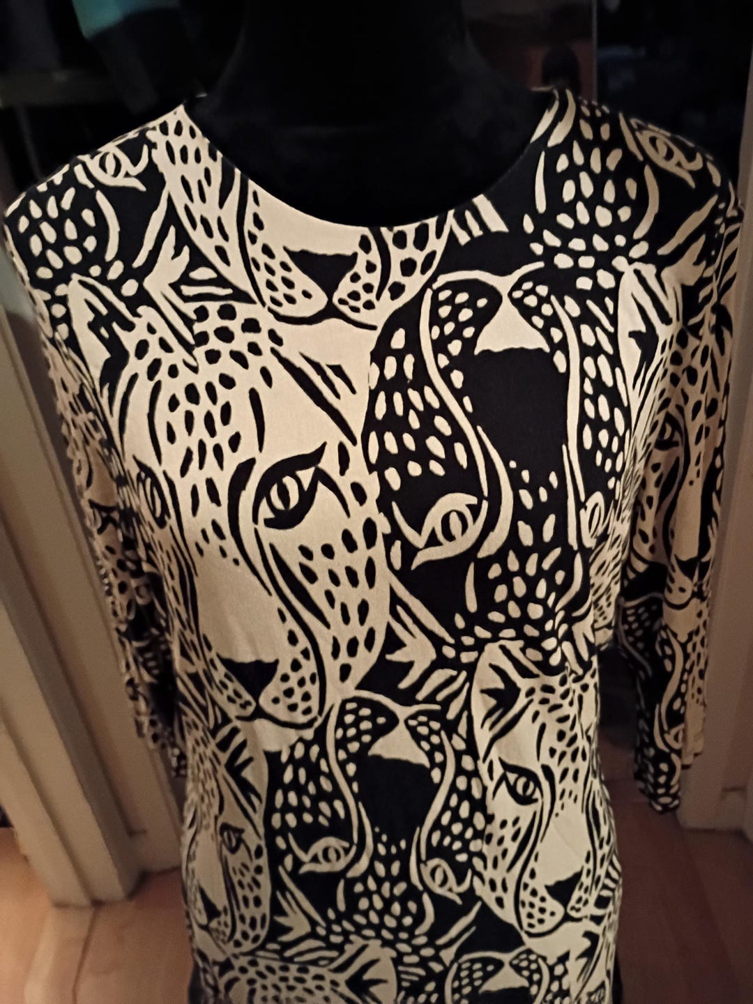 Farm Rio Stretch Leopard Print Long Dress With Sleeves - Etsy