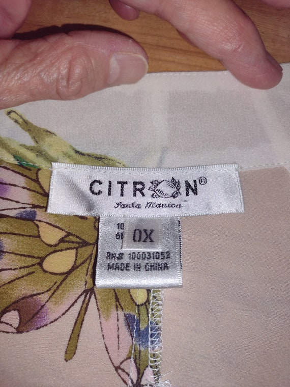 Vintage Citron Santa Monica Butterfly Long Silk Open … - Gem