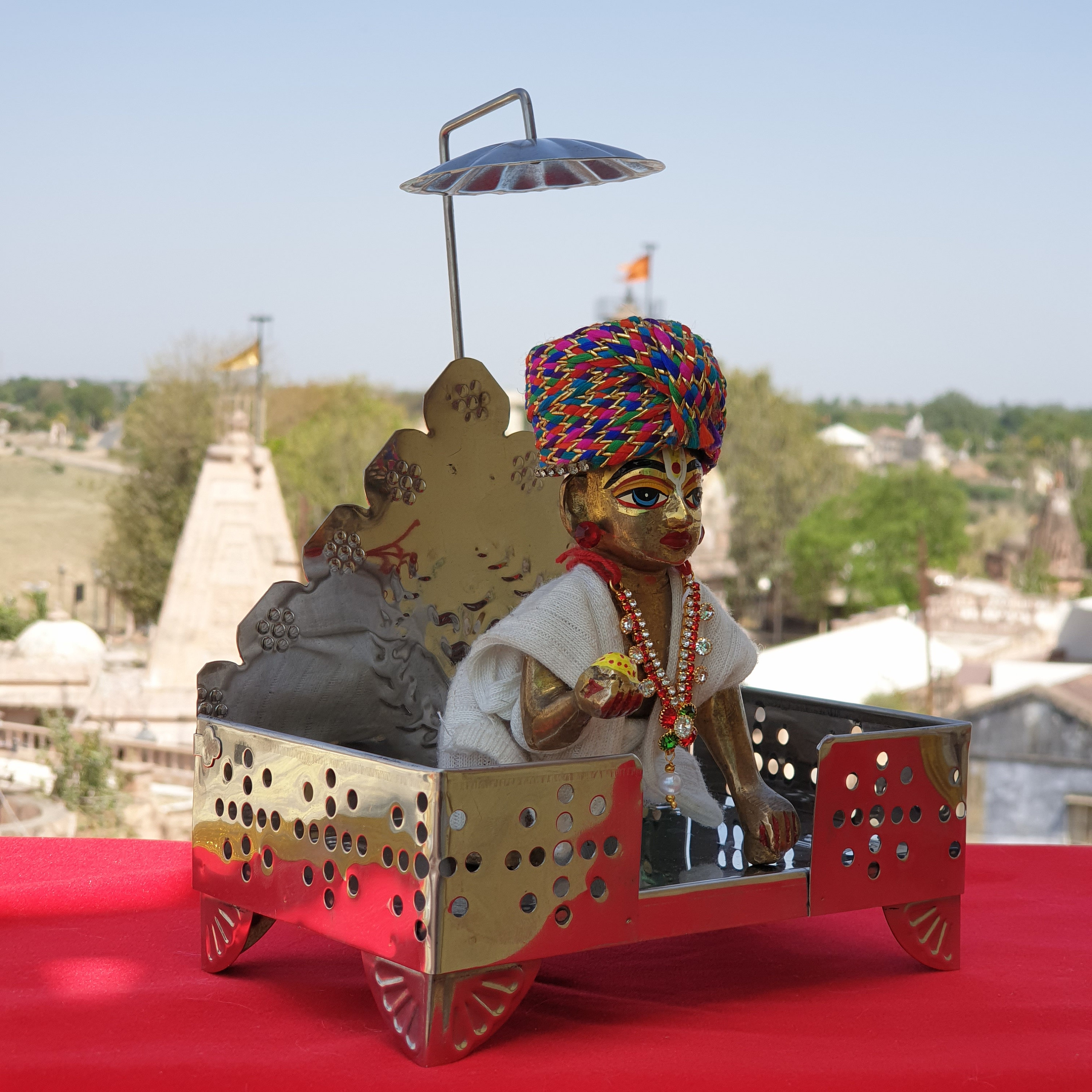 Handcrafted Stainless Steel Metal Singhasan for Laddu Gopal Singhasan ...