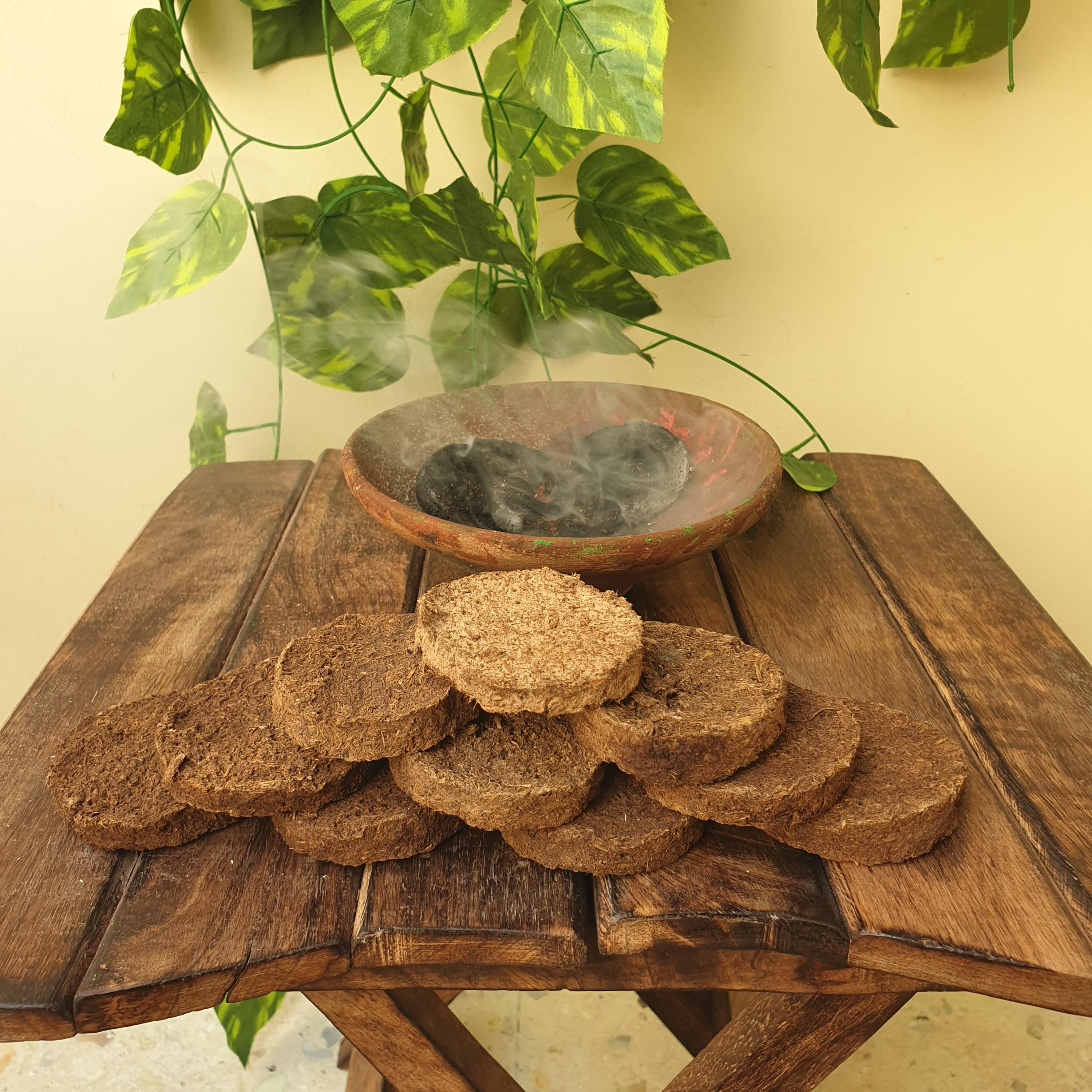 Pooja Havan Natural Sun Dried Cow Dung Cakes, Gobar Uple, Kande for ...