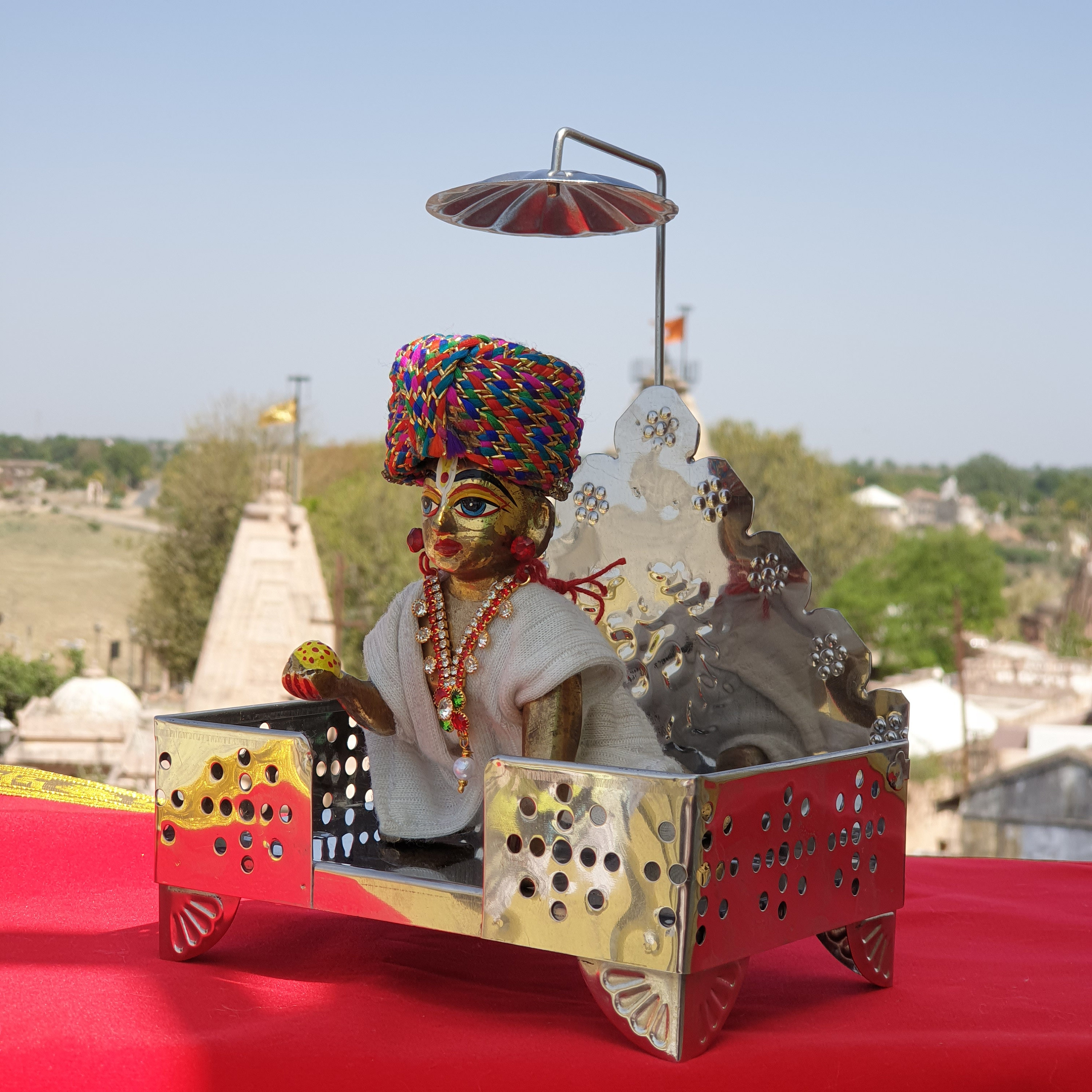 Handcrafted Stainless Steel Metal Singhasan for Laddu Gopal Singhasan ...