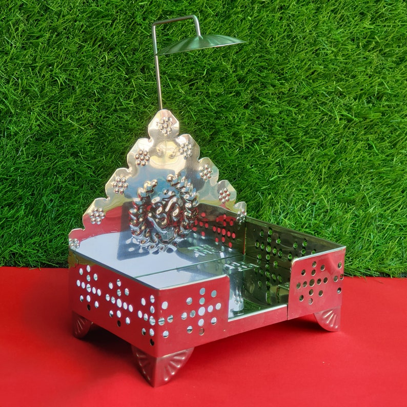 Handcrafted Stainless Steel Metal Singhasan for Laddu Gopal Singhasan ...