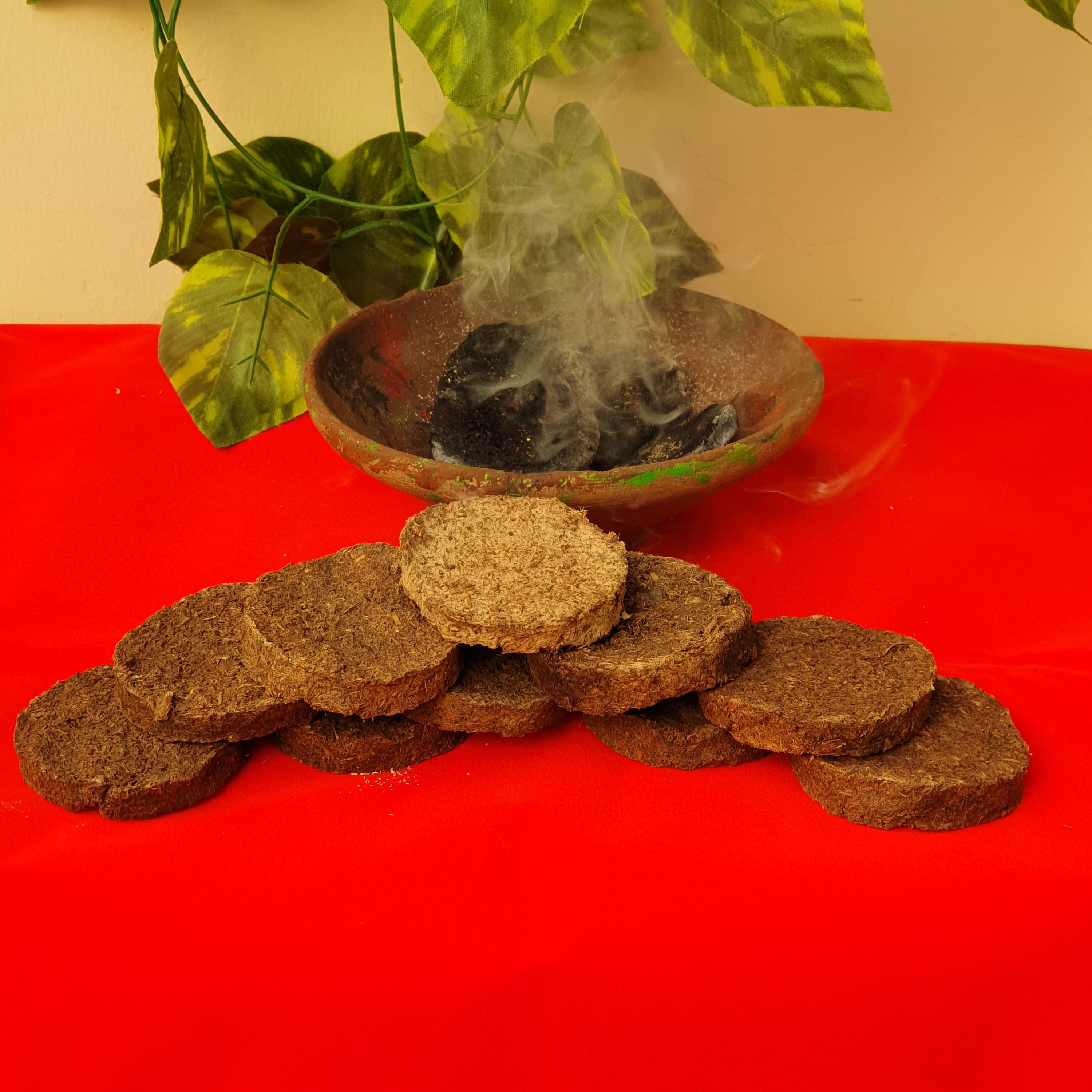 Pooja Havan Natural Sun Dried Cow Dung Cakes, Gobar Uple, Kande for ...