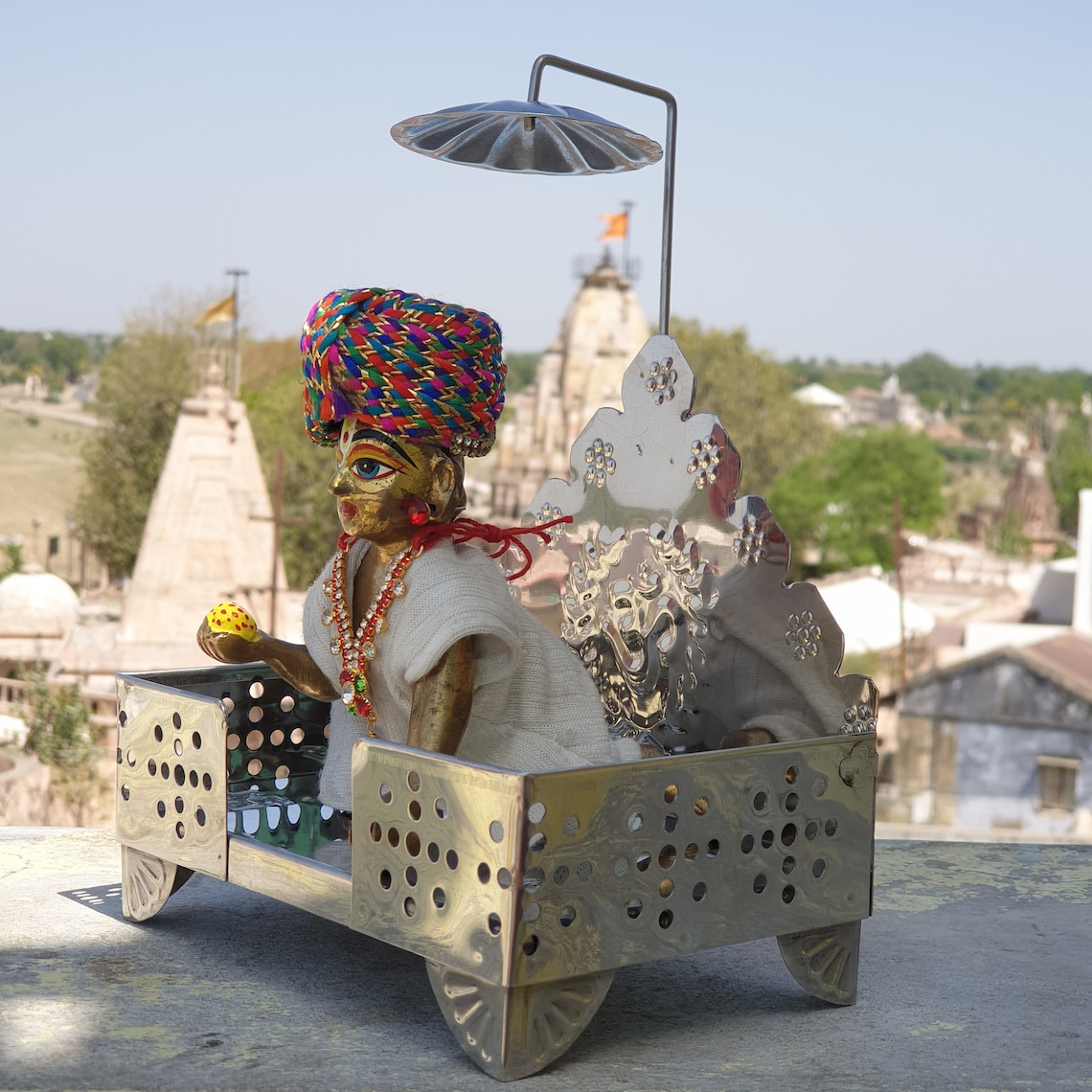 Handcrafted Stainless Steel Metal Singhasan for Laddu Gopal Singhasan ...