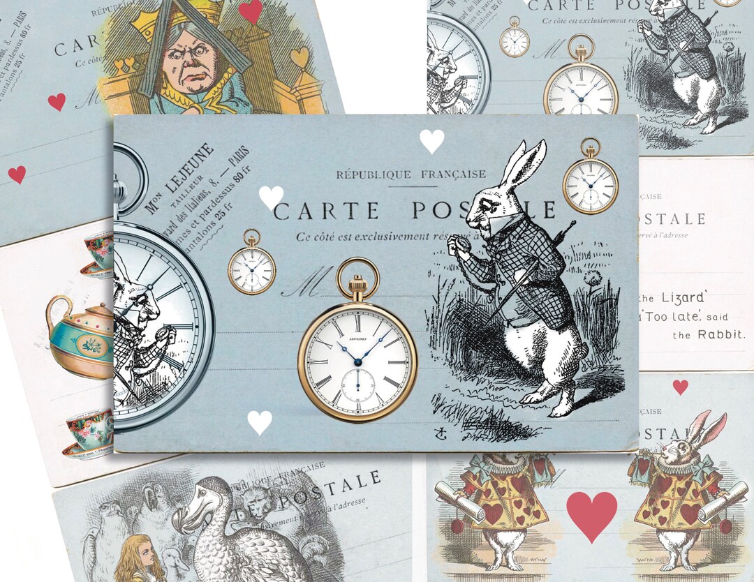Alice in Wonderland Postcards, Vintage Images, Lewis Carroll, the Mad ...