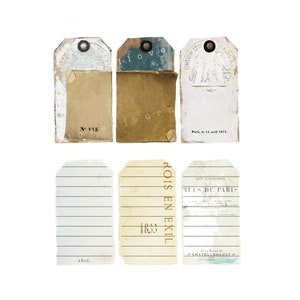 French Tags 01 | 18 Tags | Junk Journaling | Digital Download - Etsy