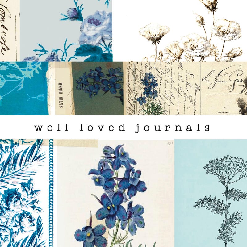 Blue Collage Kit - Etsy