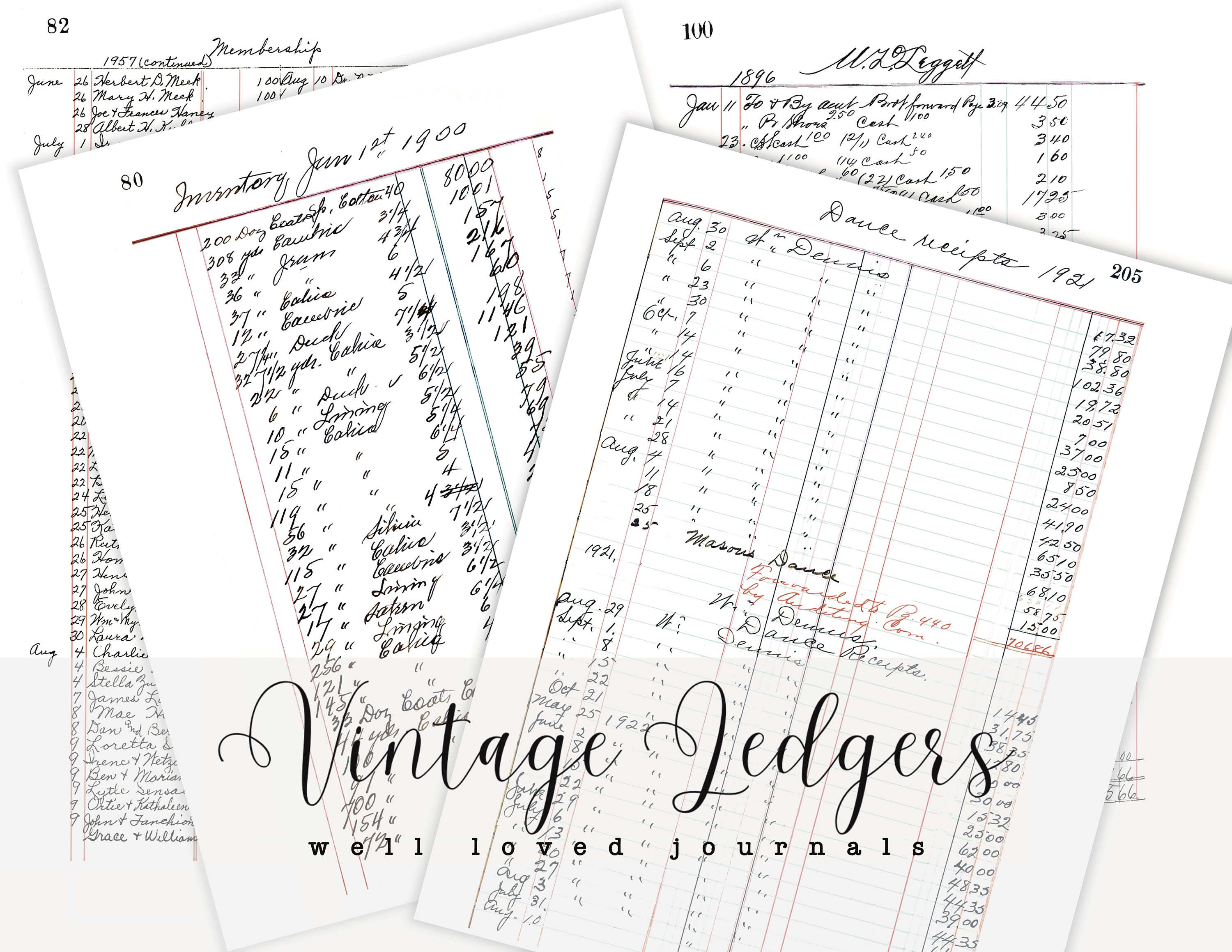 Vintage Ledgers - Antique Papers - Digital Printables - Etsy