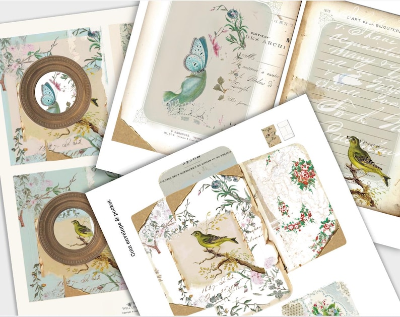 Shabby Chateau Kit 02 - 16 Pages of Papers/backgrounds/envelopes ...