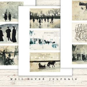 21 Winter Wonderland Postcards 01 | Vintage Christmas | Snowy Scenes ...