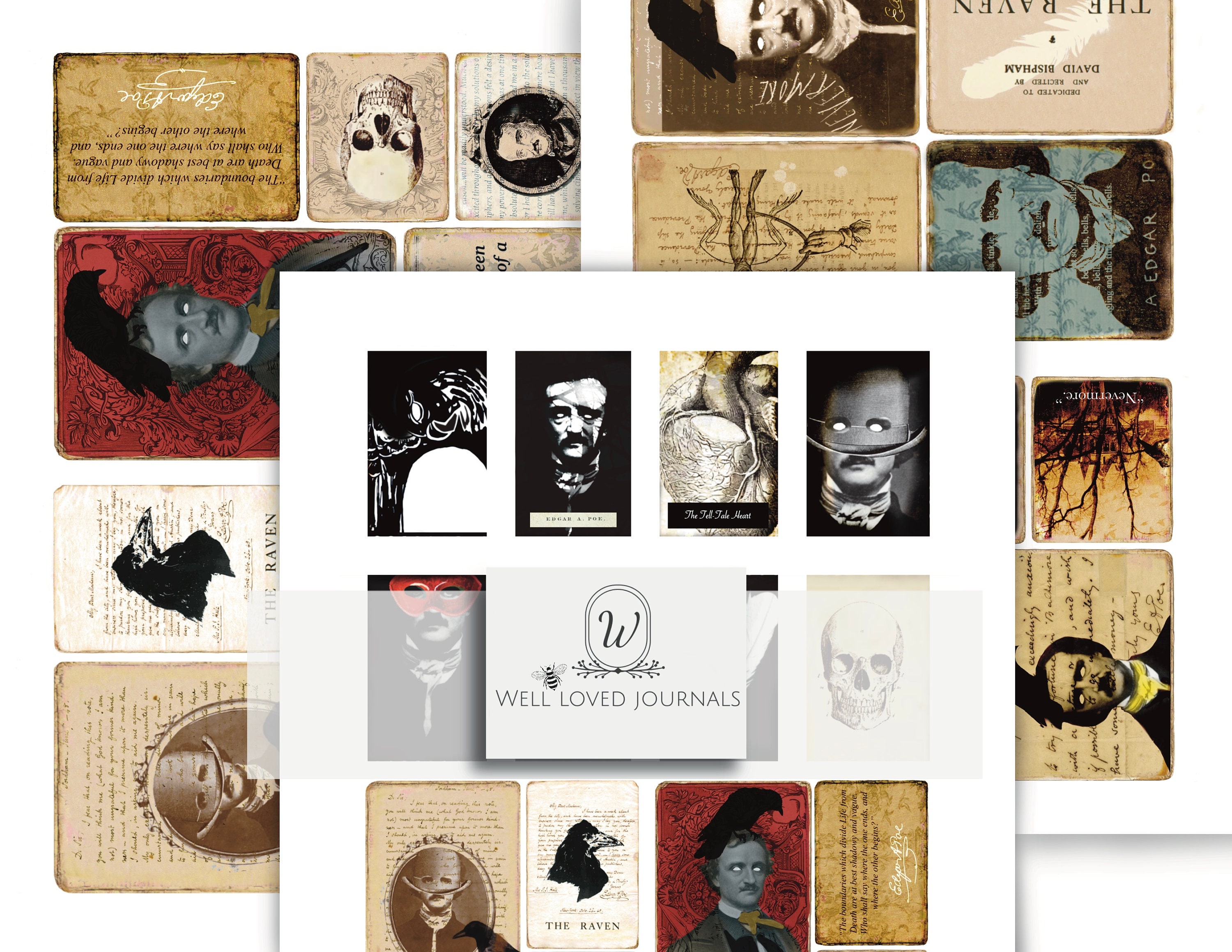 19 Pages | EDGAR ALLAN POE Expanded Add on Kit | Ephemera | Gothic ...