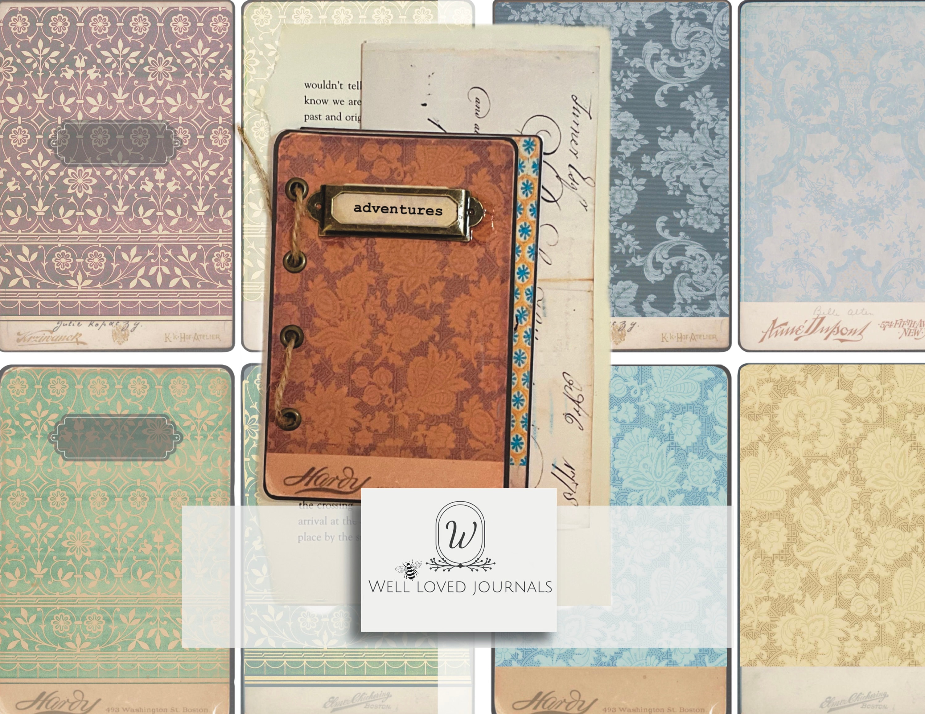 Vintage Patterned Cabinet Cards - Set of 24, 12 With Labels - Digital ...