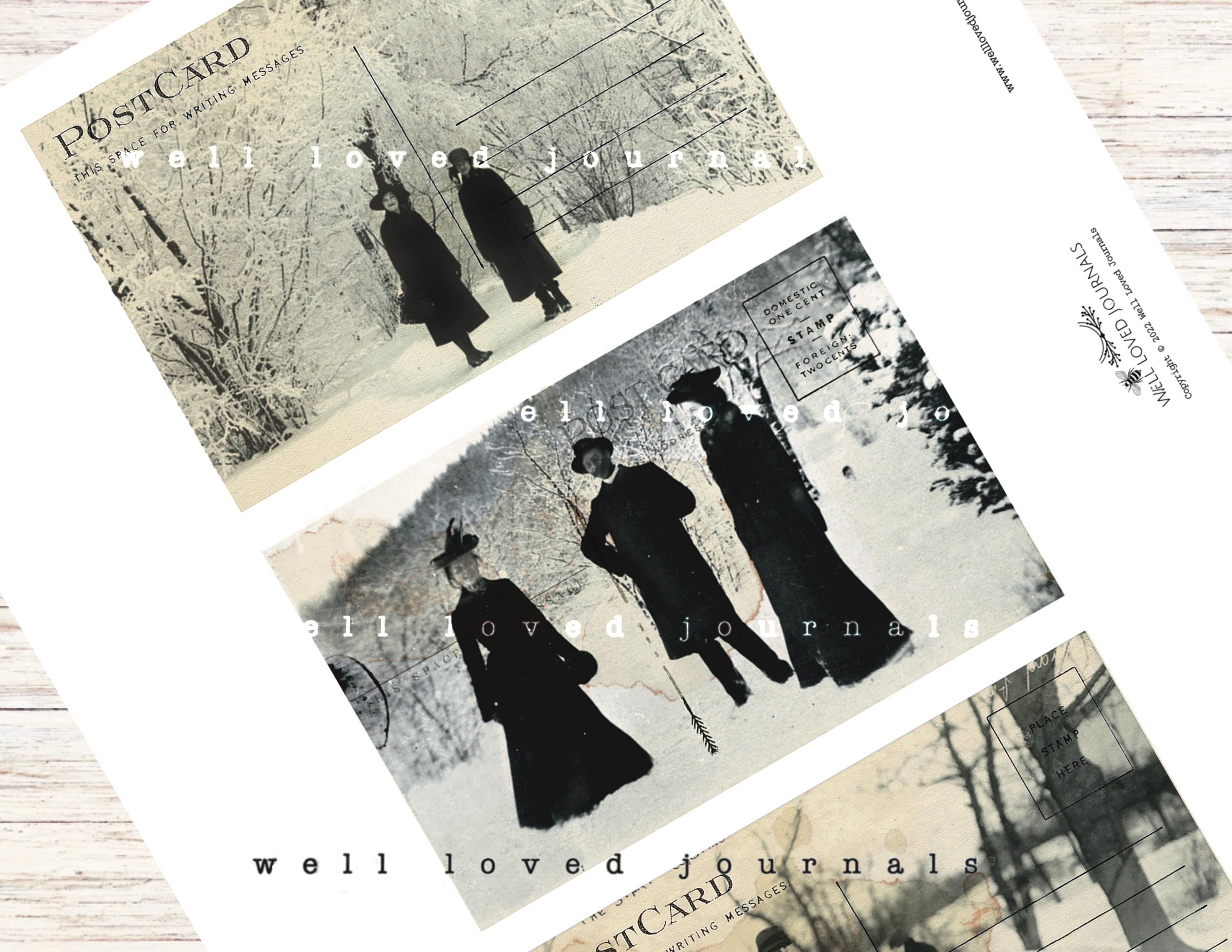 21 Winter Wonderland Postcards 01 | Vintage Christmas | Snowy Scenes ...