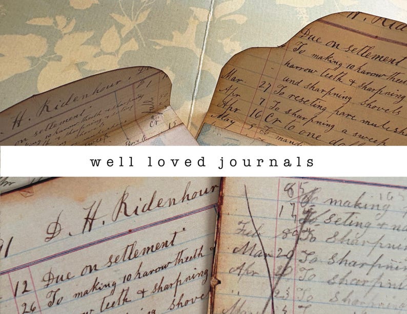 24 Vintage Ledgers | 1 Blue Floral Paper | Ledgers From 1800’s - 1900’s ...