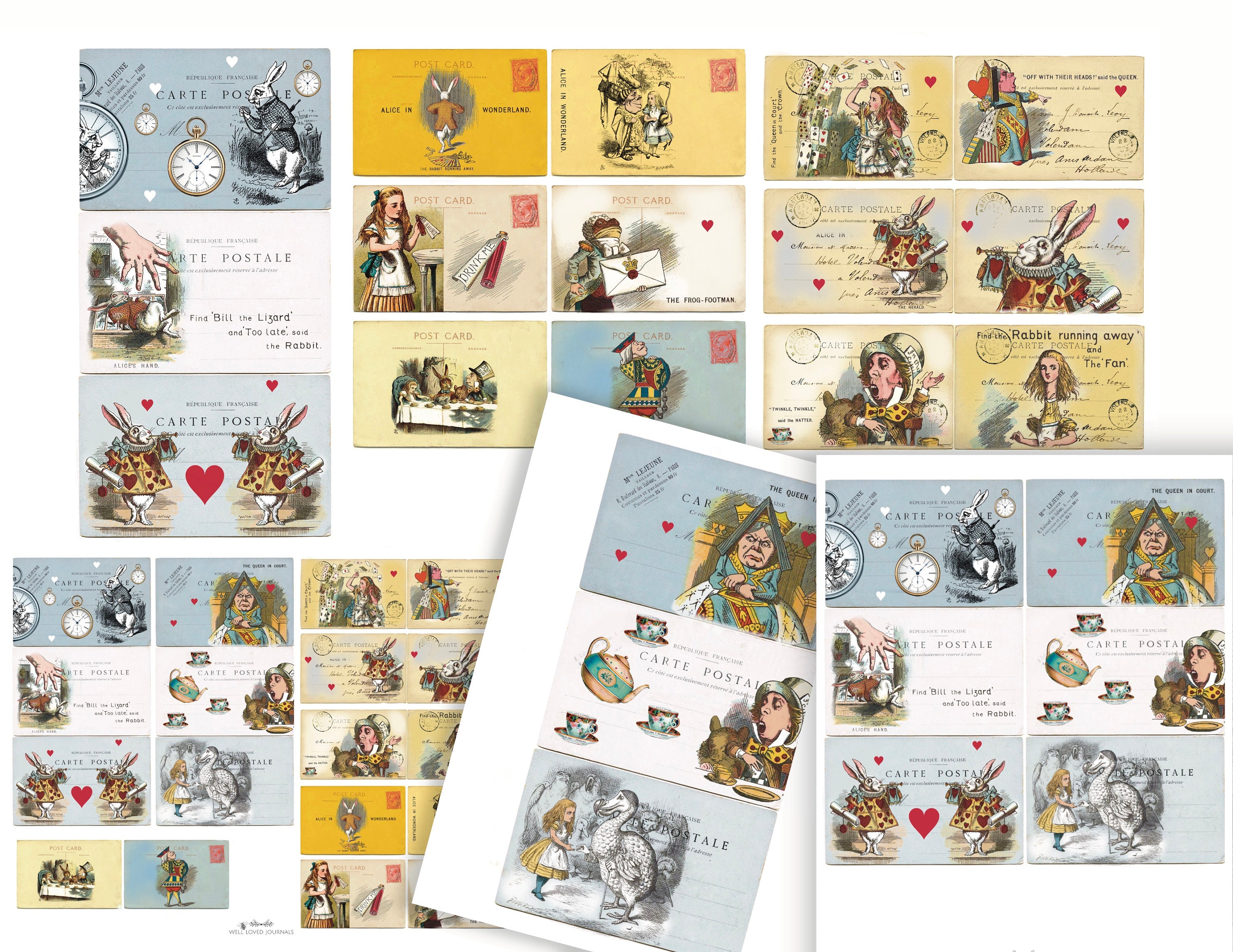 Alice in Wonderland Postcards, Vintage Images, Lewis Carroll, the Mad ...