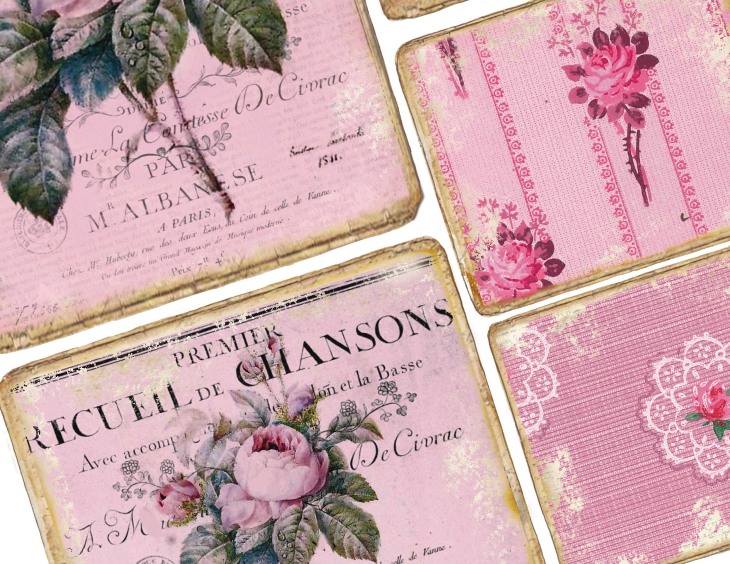 Vintage Pink Ephemera Kit 10 Pages for Junk Journals Digital Download ...