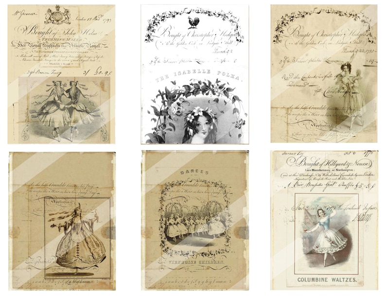 Paper Dancers - 20 Papers for Junk Journaling and Crafting Projects ...