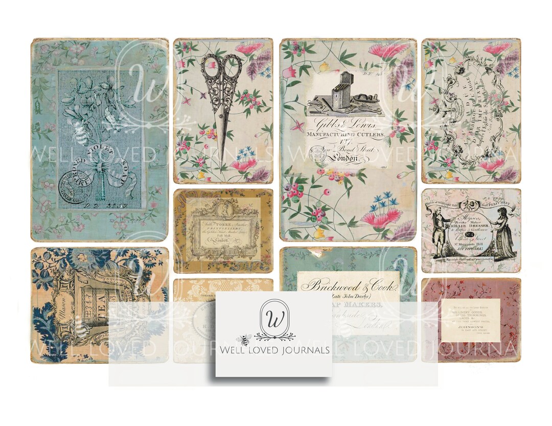Vintage Floral Journal Cards Kit 02 - Etsy