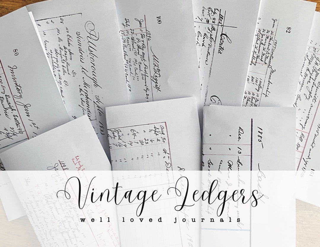 Vintage Ledgers - Antique Papers - Digital Printables - Etsy