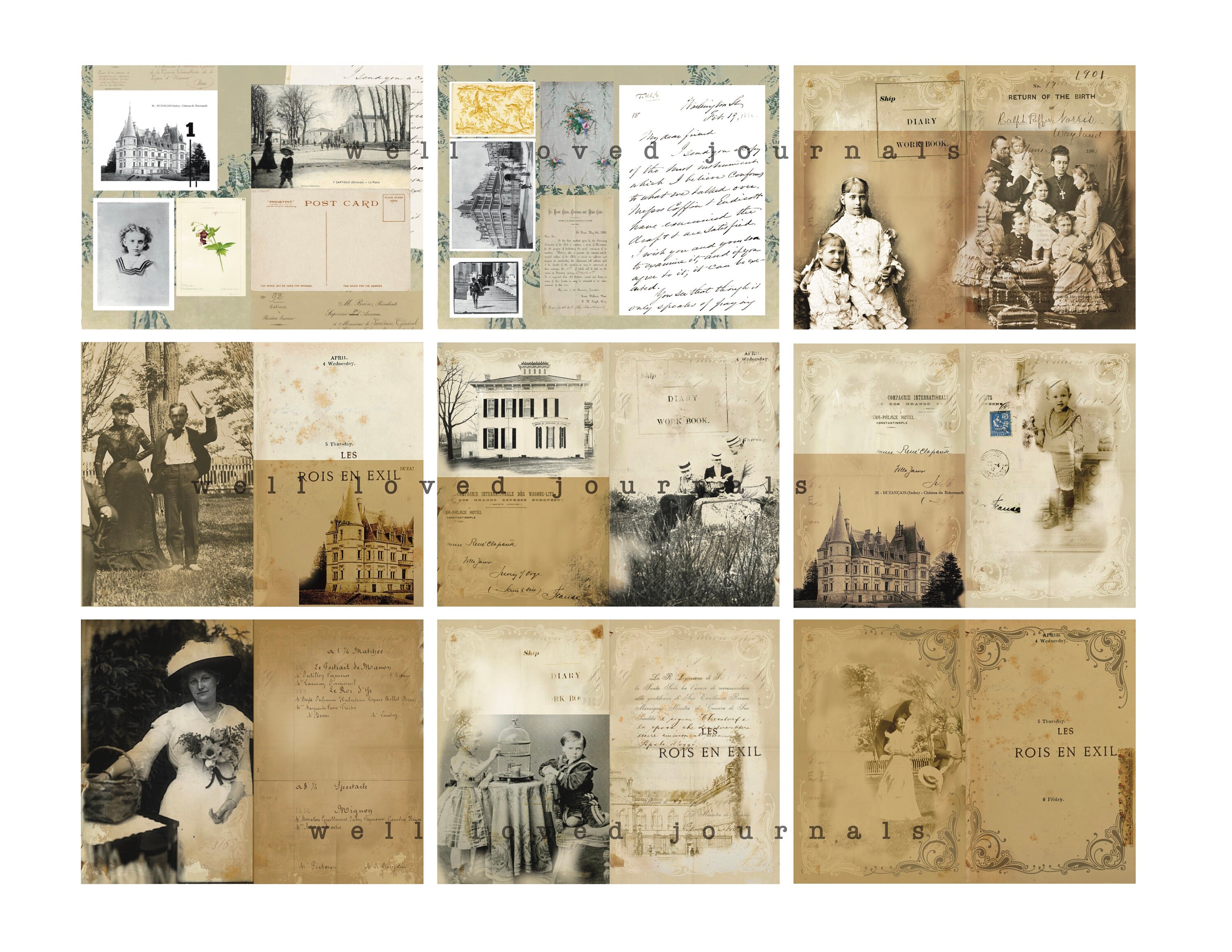Faded Gilded Age Papers, Digital Download - Etsy