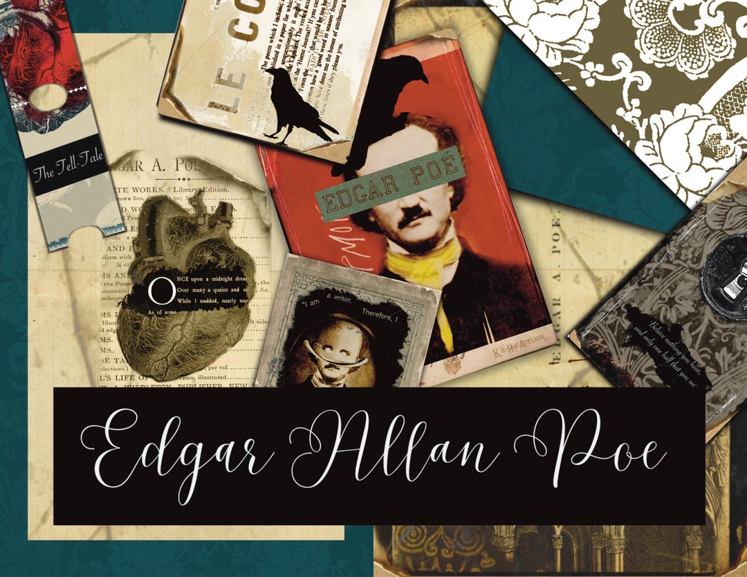 Edgar Allan Poe Digital Junk Journal Kit – 31 Papers Including ...