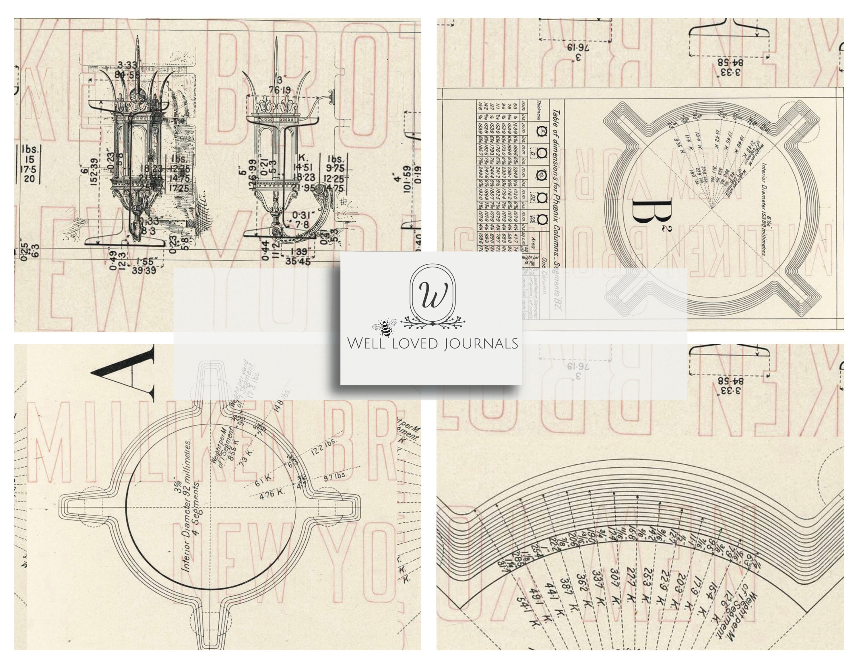 Engineering Drawings Kit 01, 10 Sheets of Junk Journal Papers - Etsy